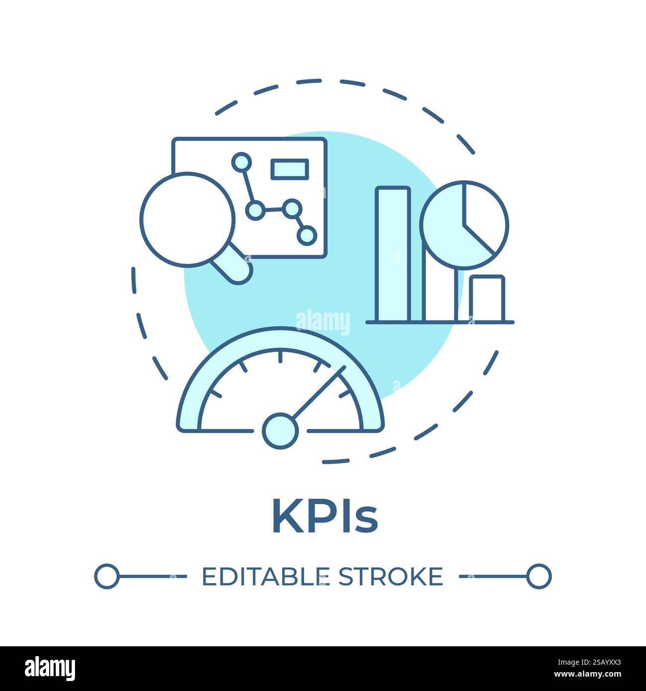 KPIs soft blue concept icon Stock Vector Image & Art - Alamy