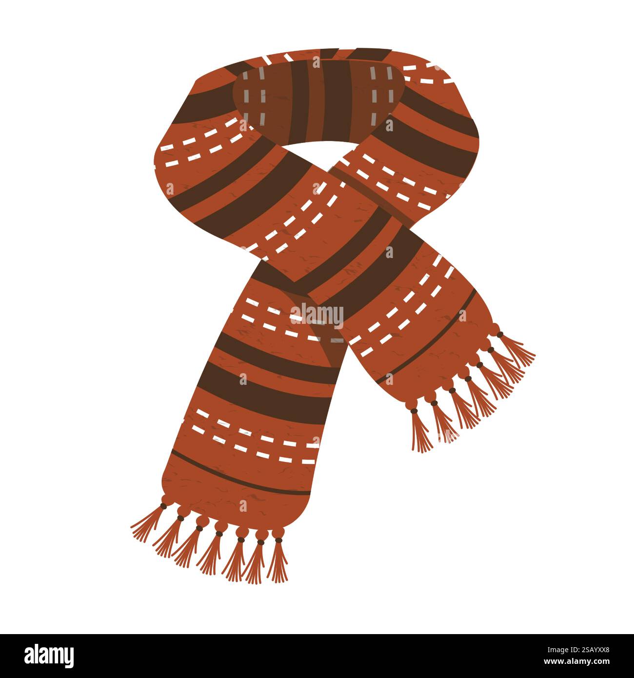 Winter scraf with dot line pattern cartoon illustration Stock Vector ...