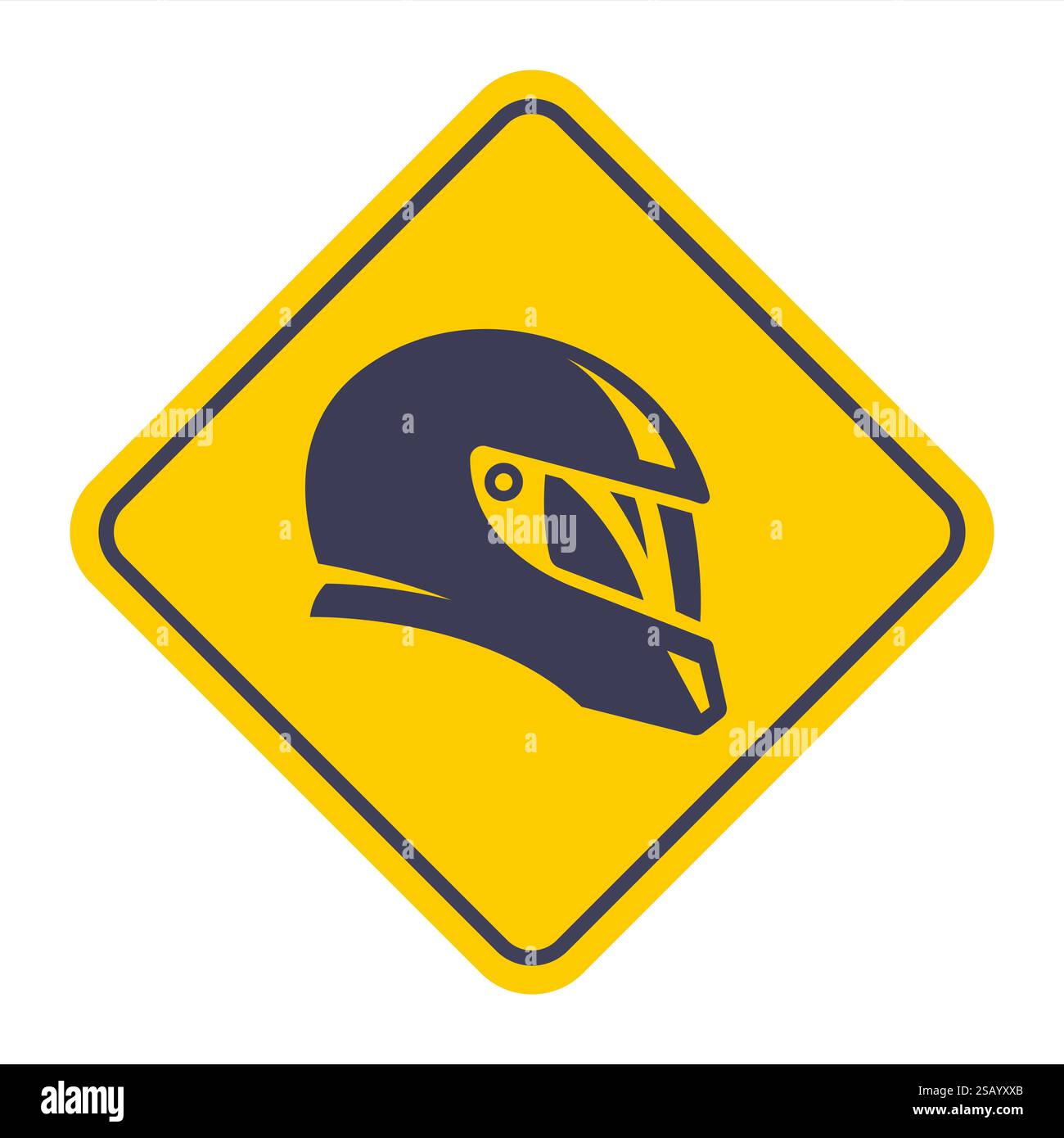 Black pictogram of a motorcycle helmet. Helmet full face on a yellow ...