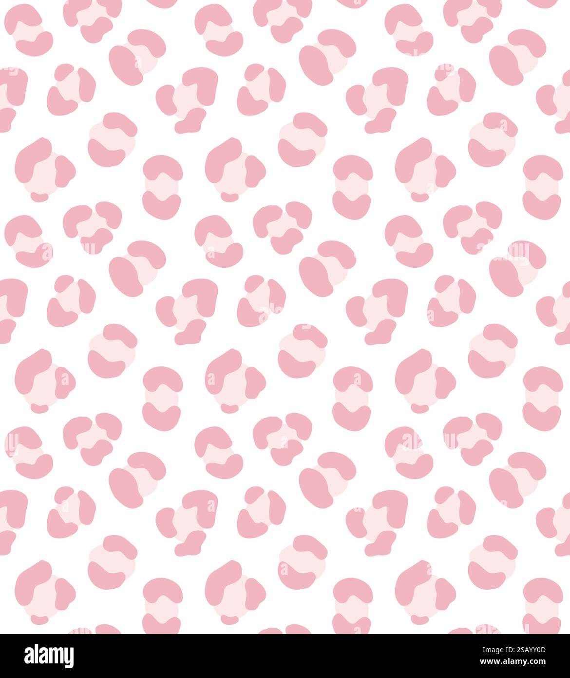 Vector seamless pattern of pink colored hand drawn leopard dotted fur ...