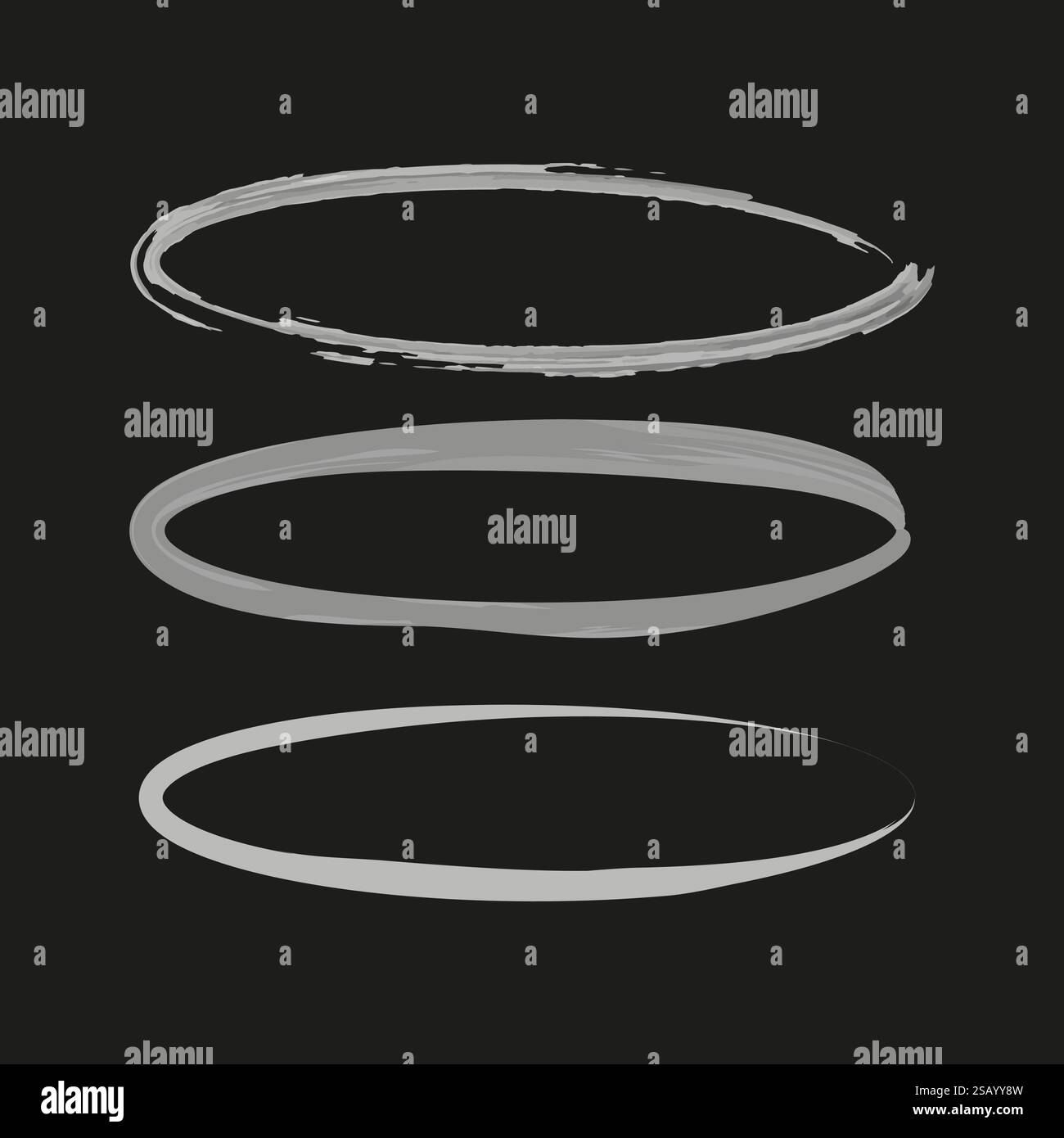 Circular stroke design. Ellipse black pattern. Minimalistic oval shapes ...