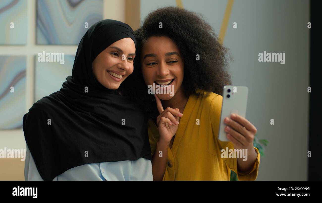 Diverse multiethnic Muslim hijab African American business women ...