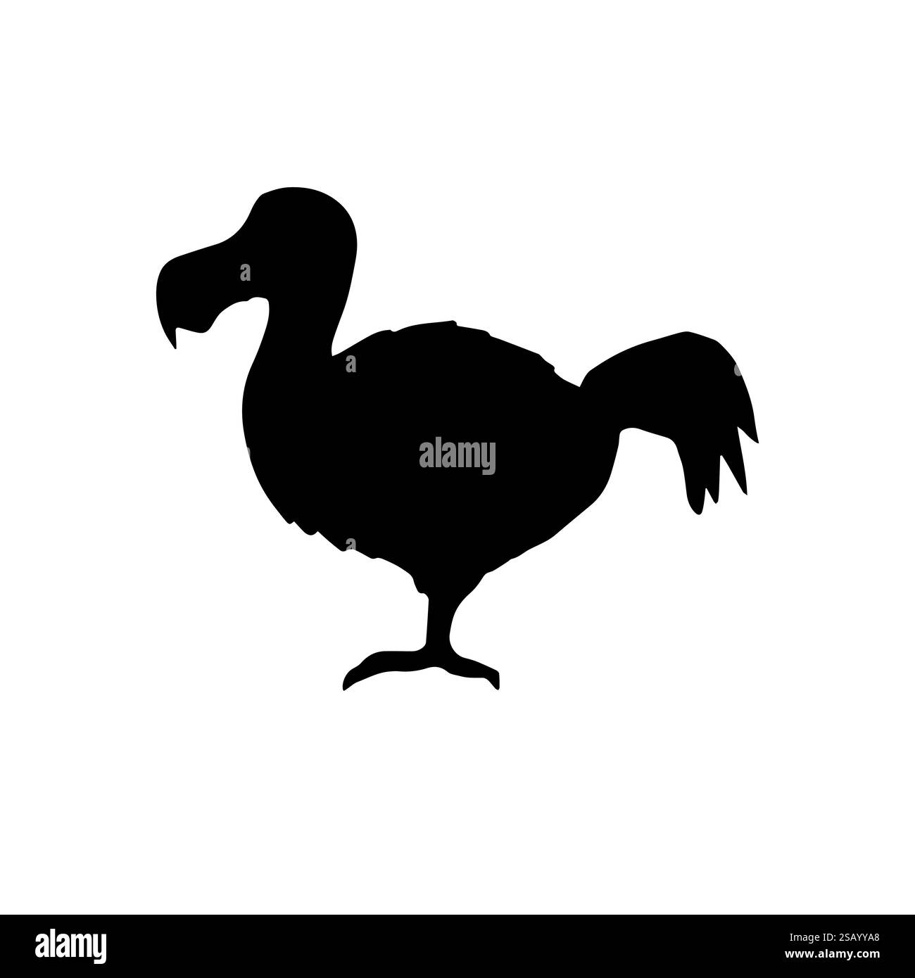 Vector hand drawn dodo bird silhouette isolated on white background Stock Vector Image & Art - Alamy