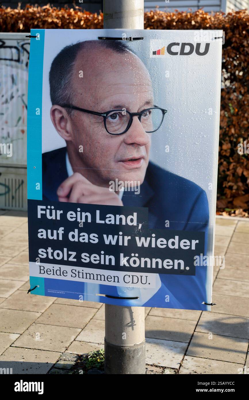 Bundestagswahlkampf 2025 / Wahlplakate der CDU, Friedrich Merz. Münster ...