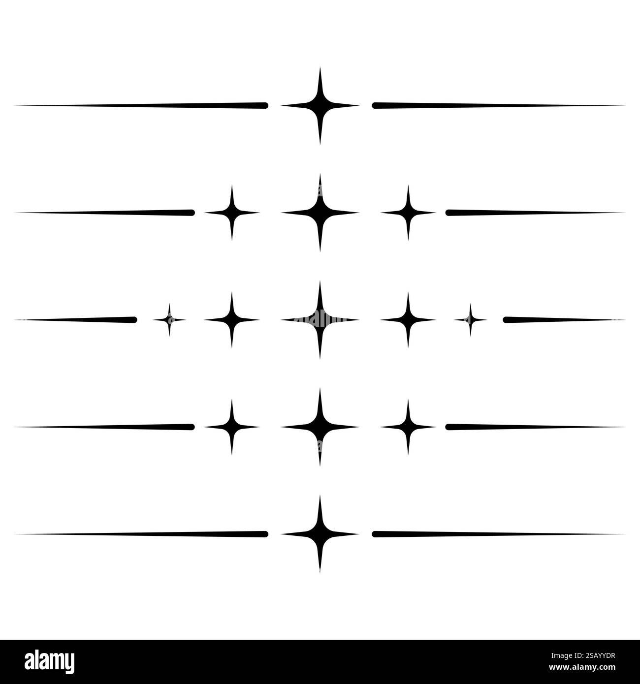 Sparkling stars starter lines, shiny glitter, light effect stars Stock ...