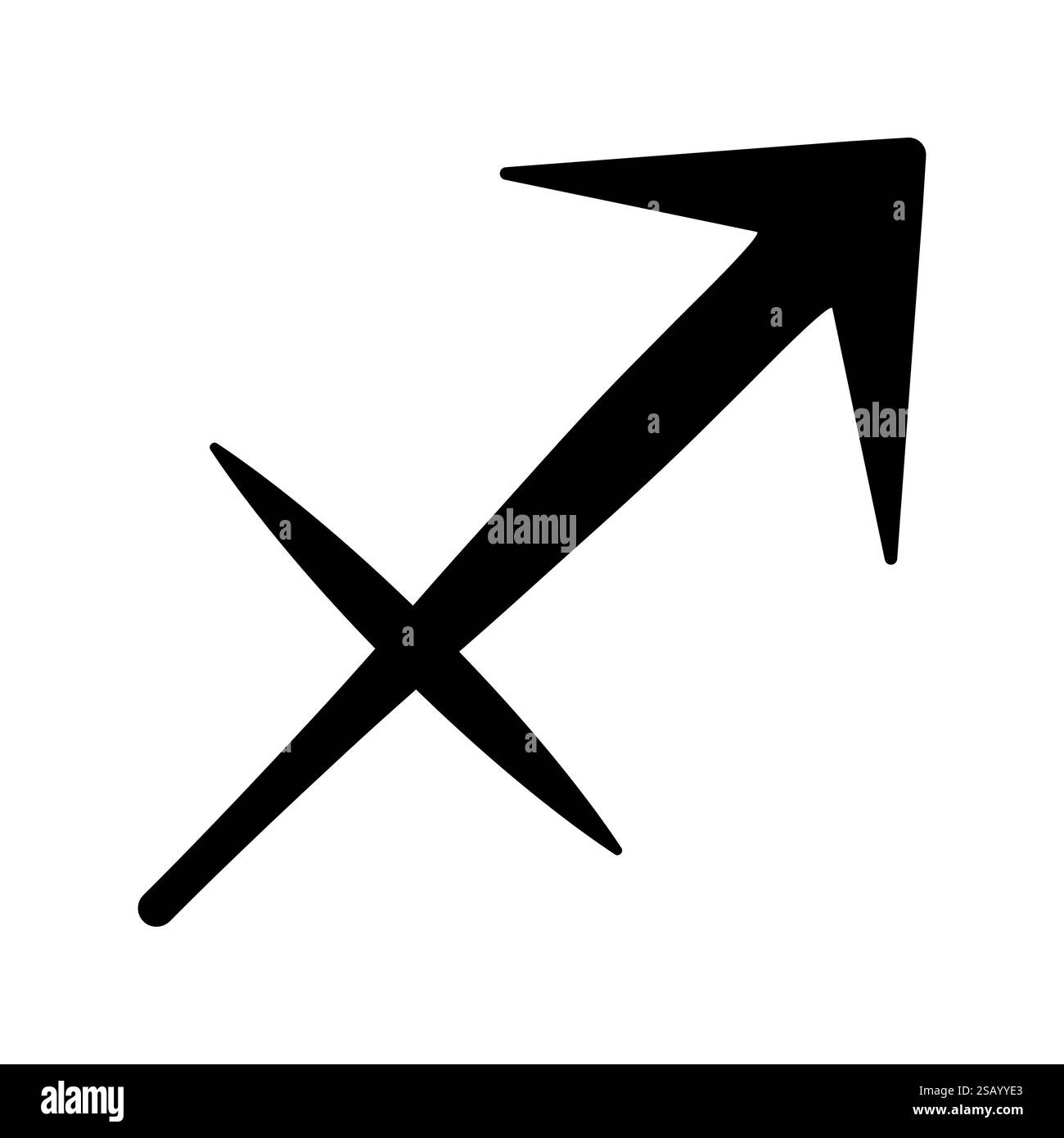 Black Sagittarius Zodiac Sign, Astrological Symbol Isolated Stock ...