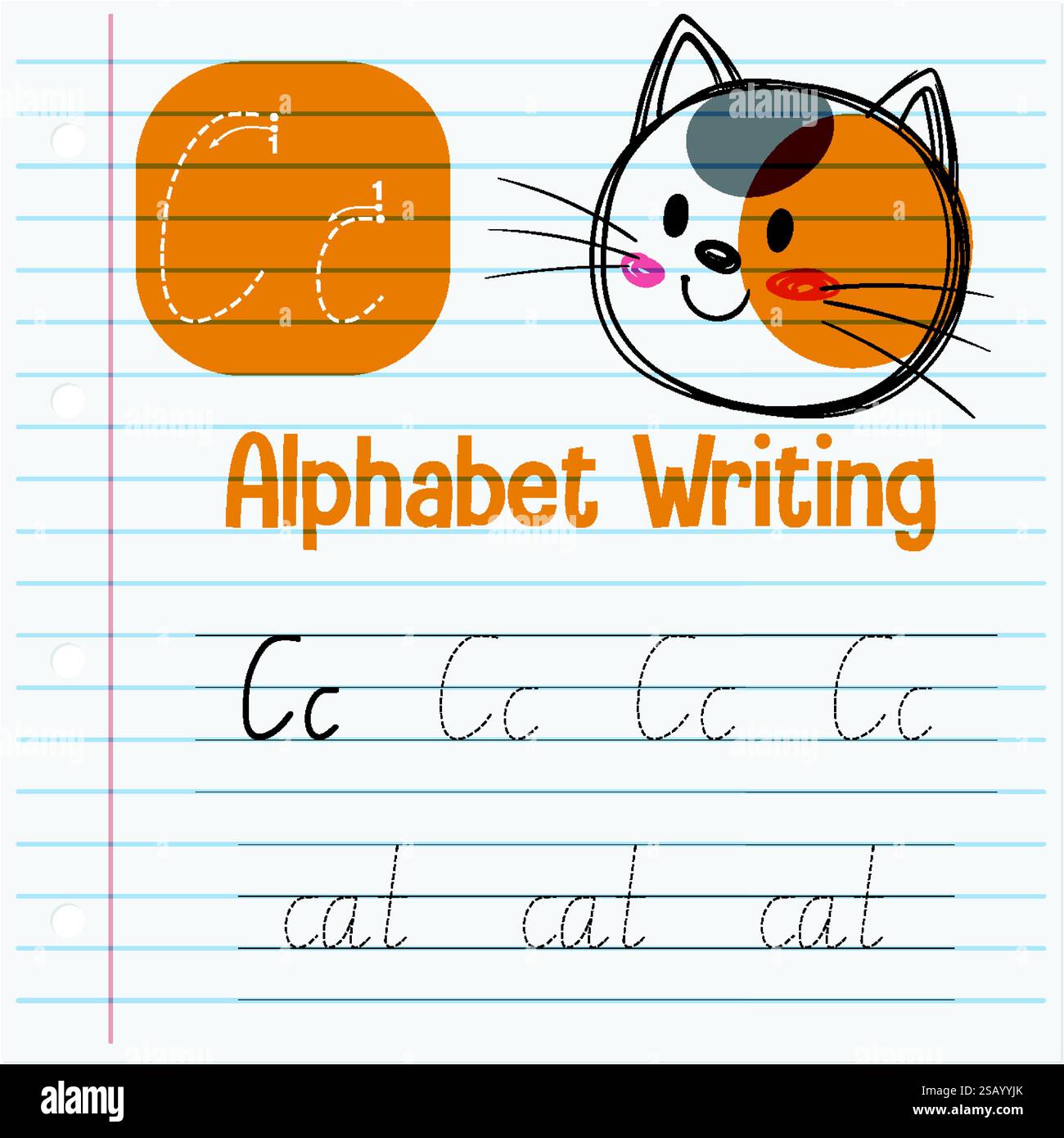Learn letter C with cute cat drawing Stock Vector Image & Art - Alamy