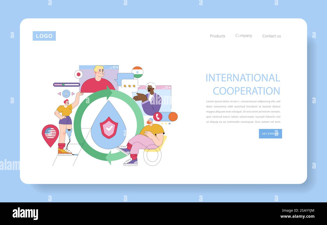 World Water Day illustration. Celebrating international collaboration ...