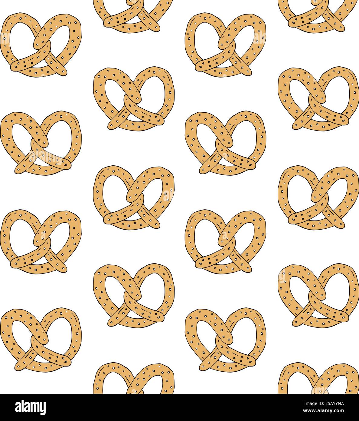 Vector hand drawn doodle sketch colored pretzel isolated on white ...