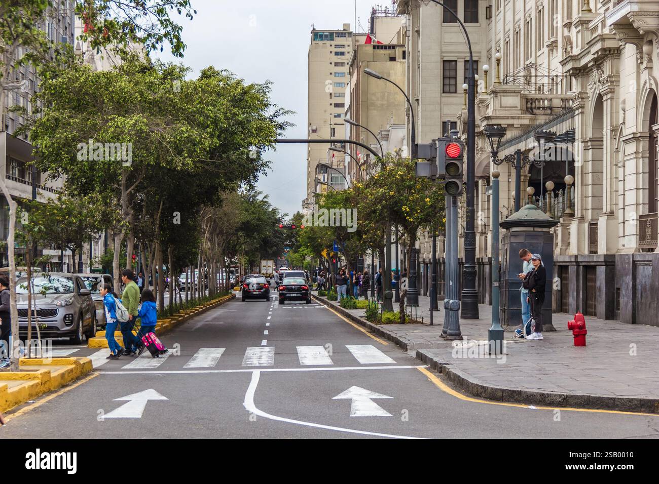 Street at San Martin Square - Lima, Peru Stock Photo - Alamy