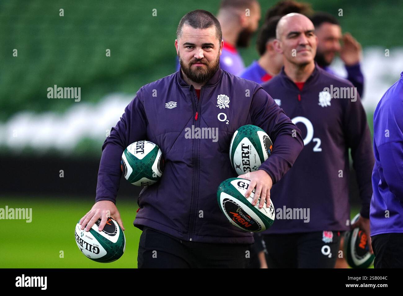 England scrum coach Tom Harrison (left) during the captain's run at the ...