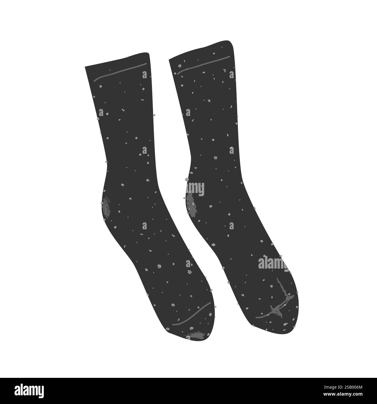 Old socks with a lot of lints. Vector isolated illustration Stock ...