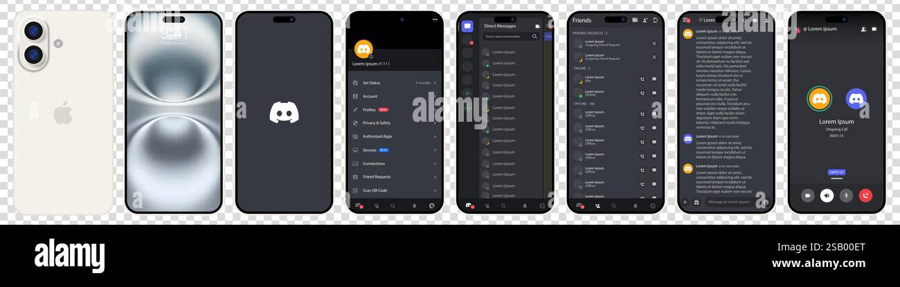Discord screen in white Iphone 16. Discord mobile application from ...