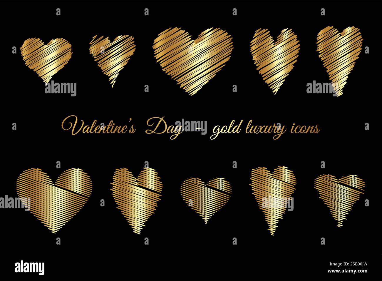 Hearts icon set doodle Stock Vector Images - Alamy