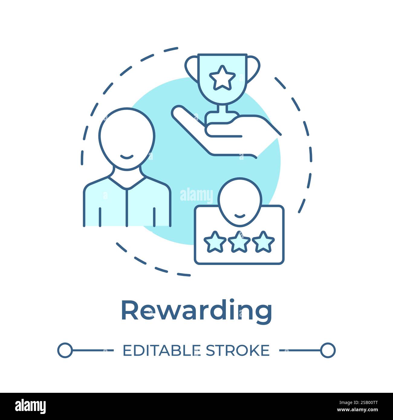 Rewarding soft blue concept icon. Compensating employees for ...