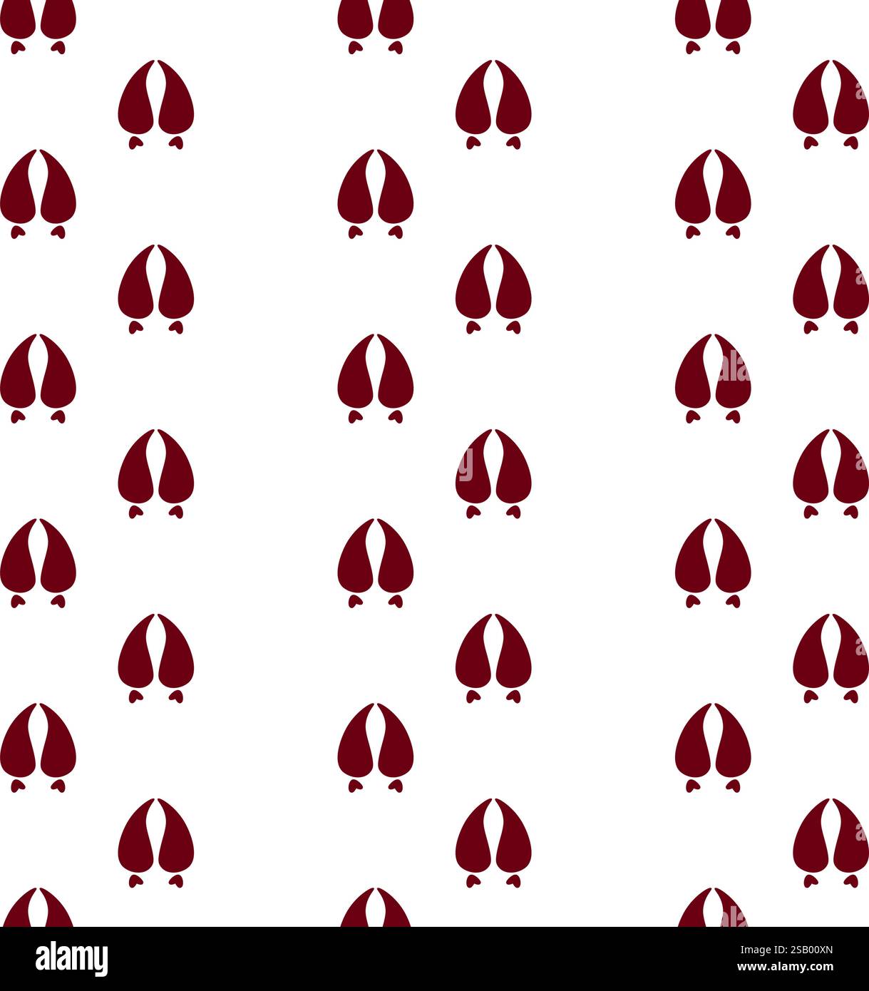 Pig Hoof Silhouette vector seamless pattern, Pig Footprints, Pig Feet ...