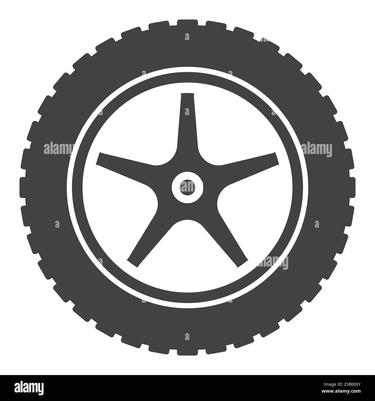 Car racing wheel vector simple icon. Tire with disc vector concept ...