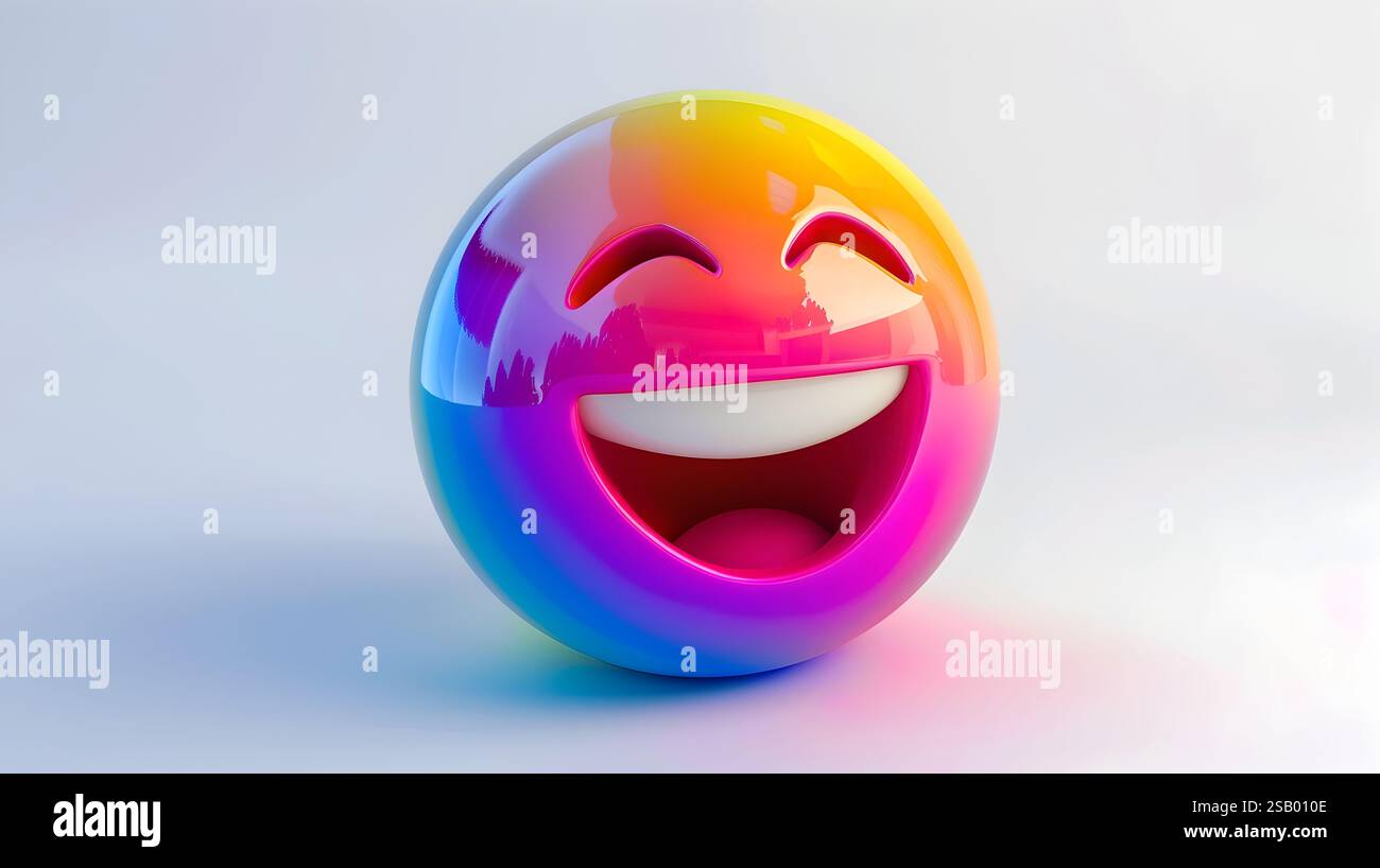 A brightly colored,three-dimensional emoji icon expressing a hearty ...