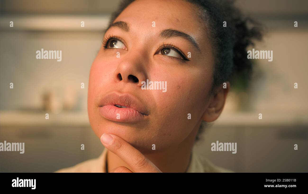 Close up female portrait African American woman girl mother wife ...