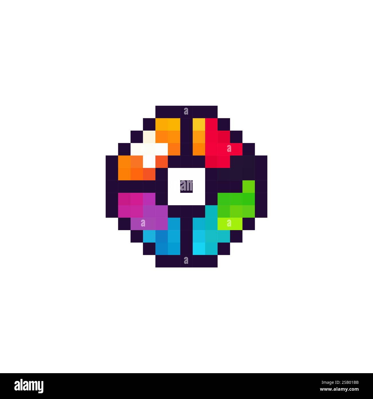 Computer color disk logo. Game disk. 8 bit disk icon. Memory disk in ...