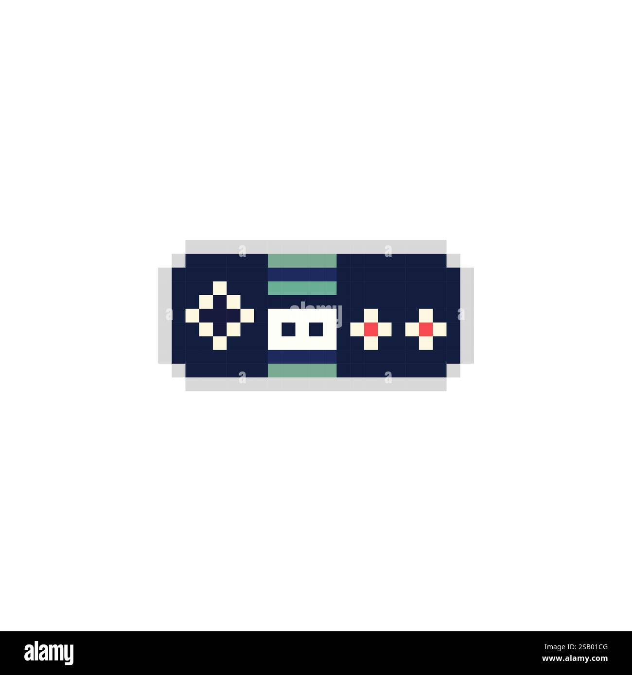 Gamepad logo for console. Game joystick. 8 bit game controller icon ...