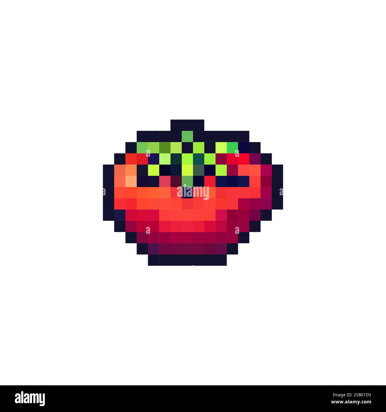 Logo vegetable red tomato. Icon vegetable pixel. 8 bit icon tomato ...