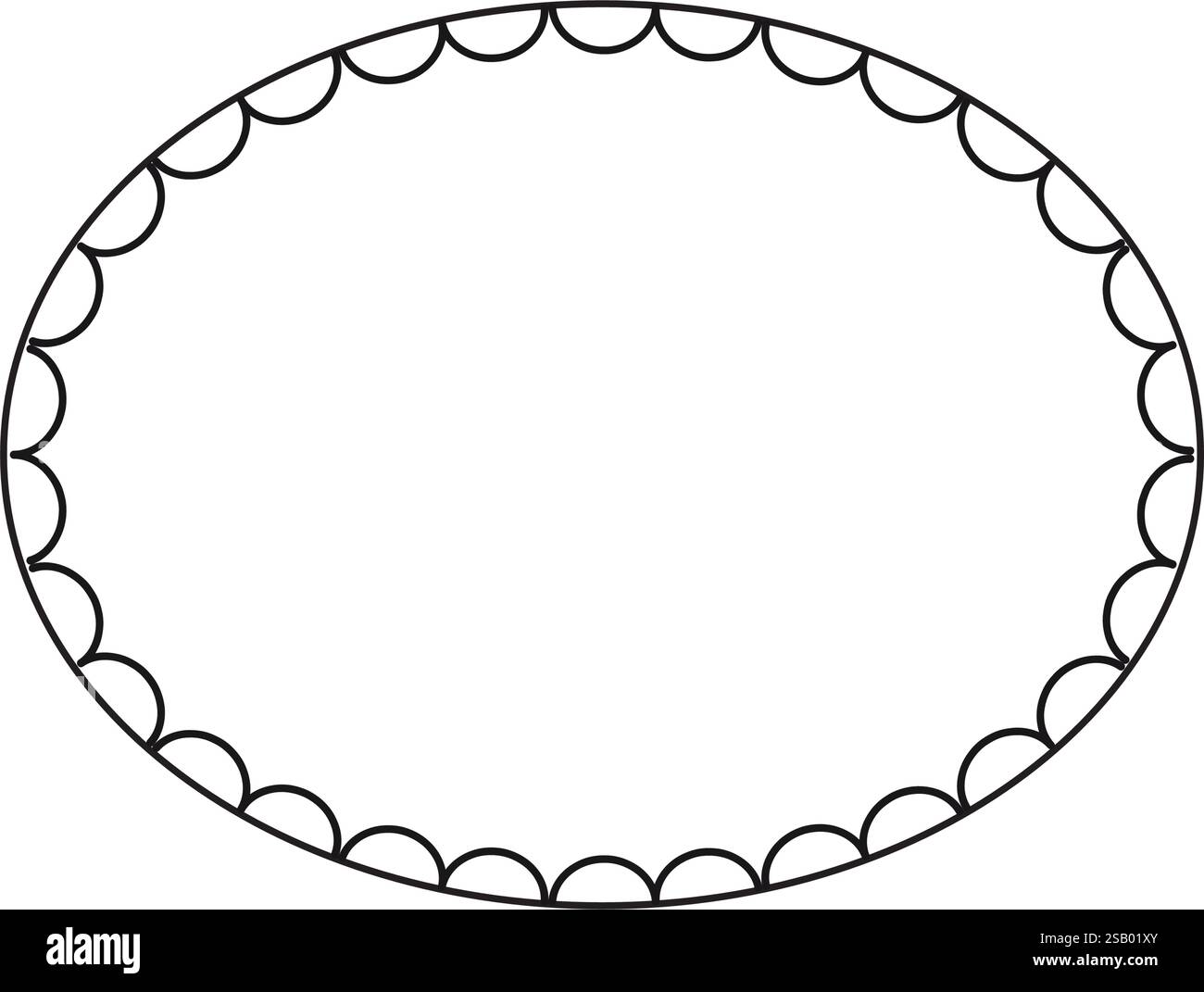 Oval border basic shapes monogram frame Oval border basic shapes ...