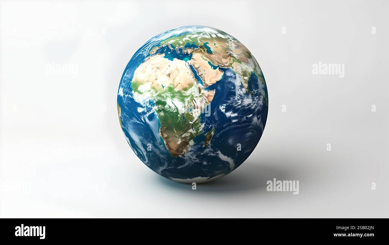 This striking 3D icon depicts a highly detailed and rendition of planet ...