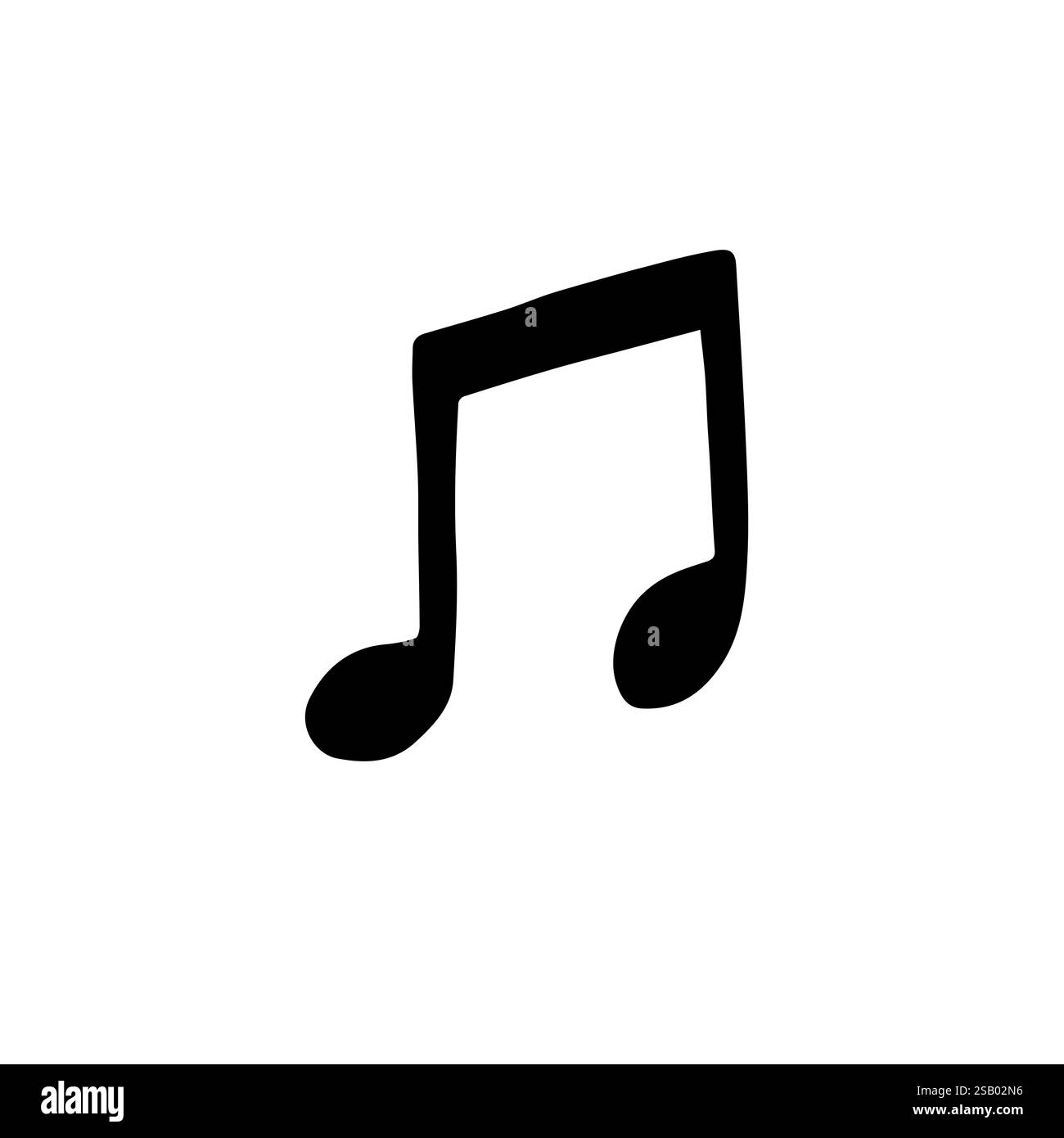 Vector hand drawn doodle sketch black music note isolated on white ...