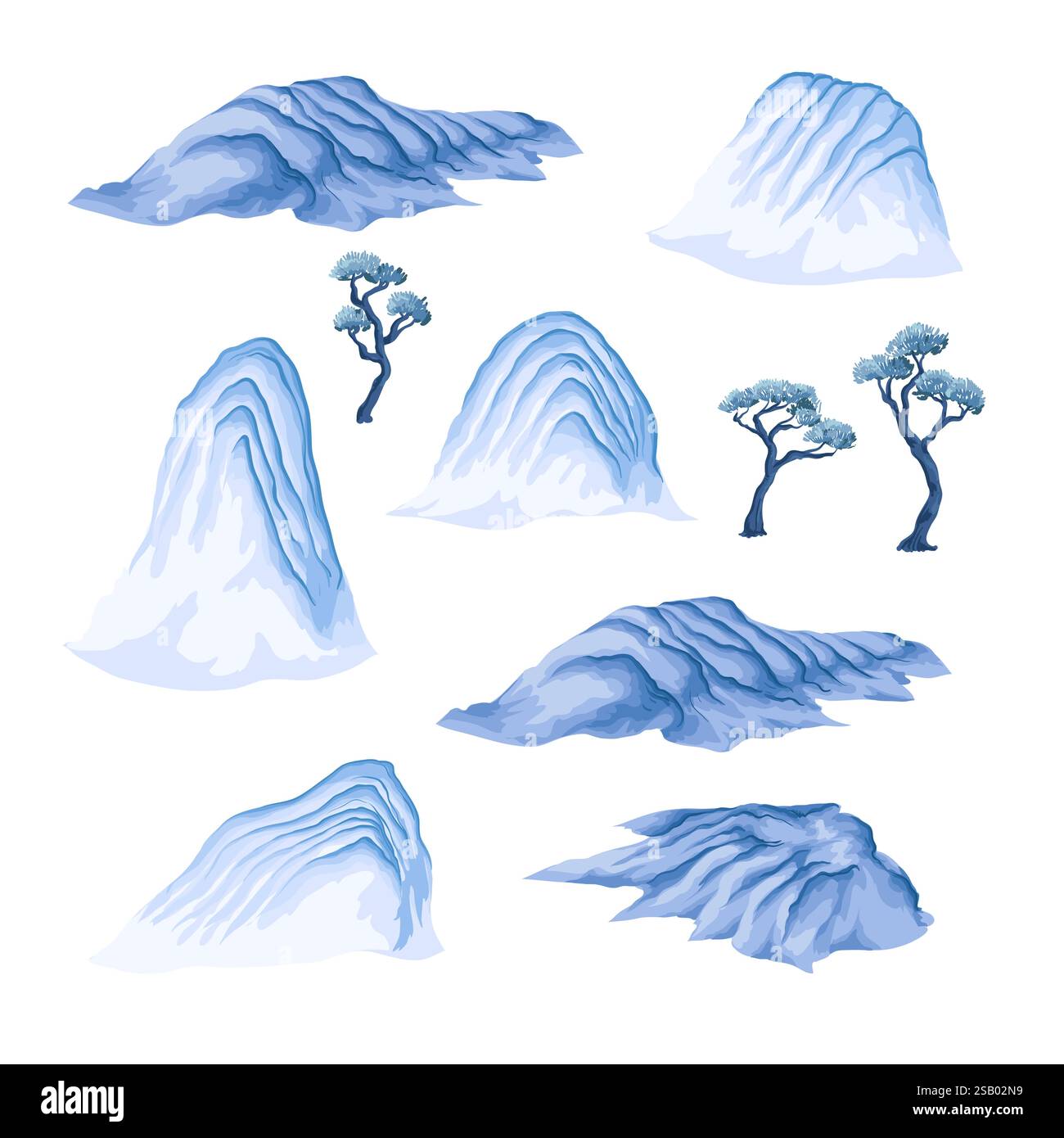 Watercolour Chinese mountains isolated. Vector Stock Vector Image & Art ...