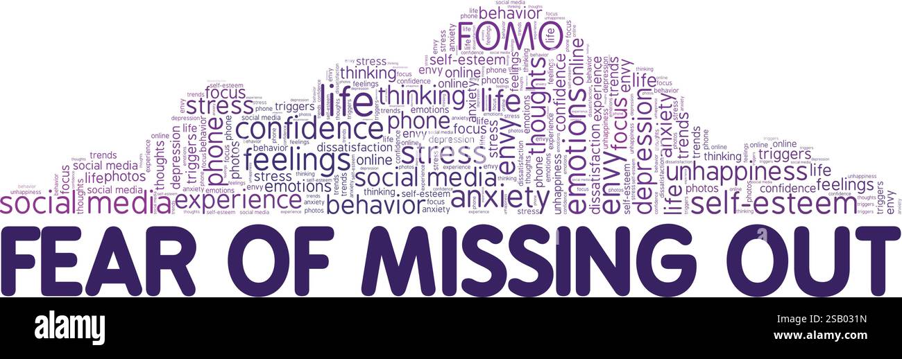 Fear Of Missing Out word cloud conceptual design isolated on white background Stock Vector Image ...