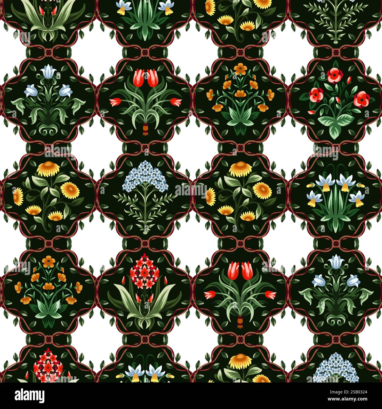 Intricate pattern of flowers hi-res stock photography and images - Alamy