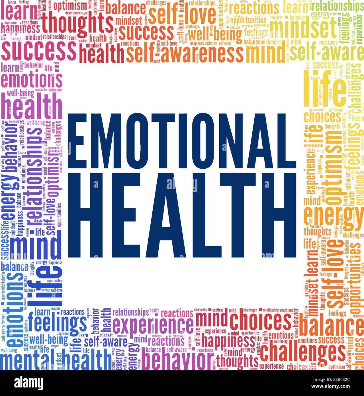 Emotional Health word cloud conceptual design isolated on white ...