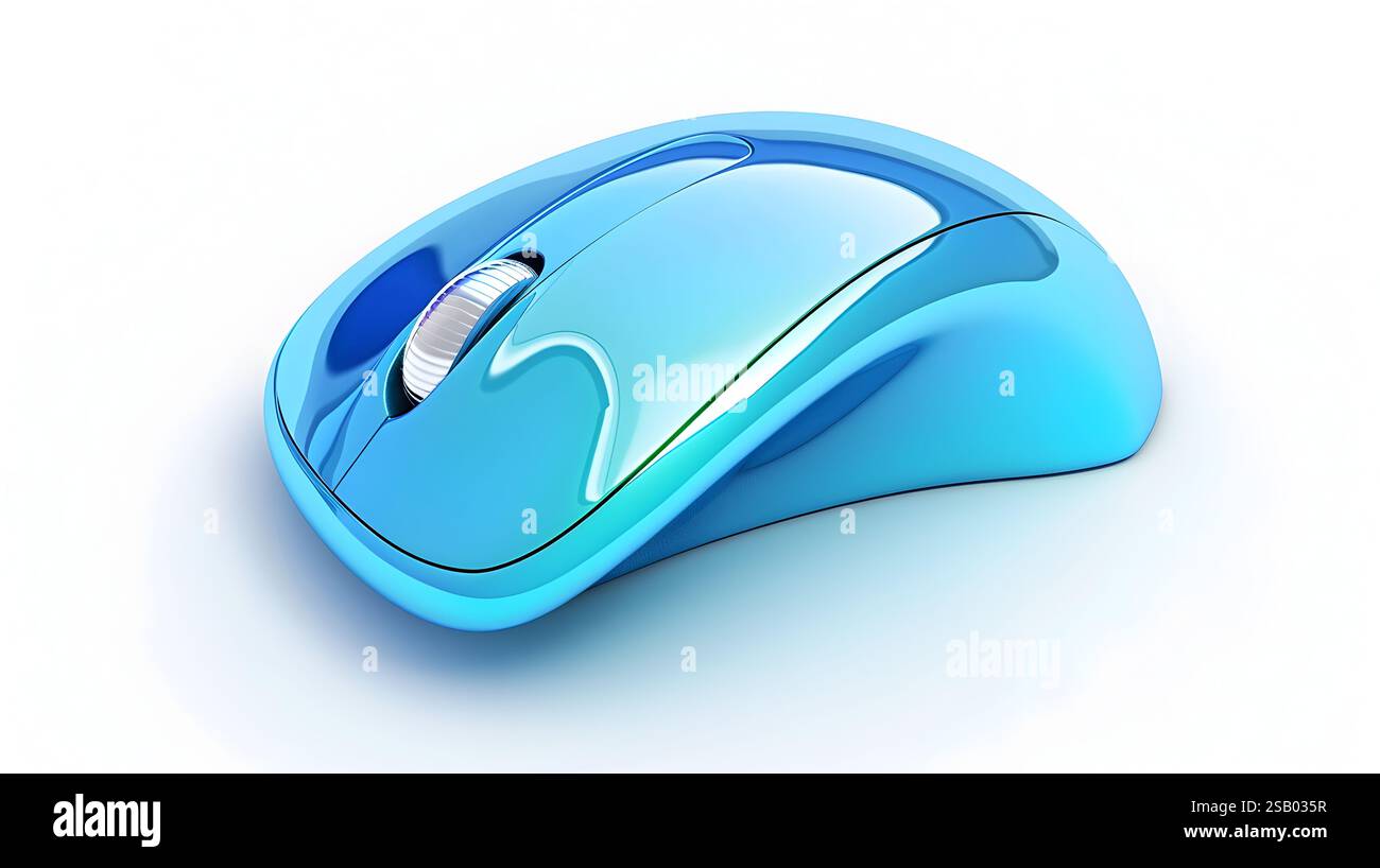 A modern,minimalist 3D icon of a computer mouse,showcasing a clean and ...