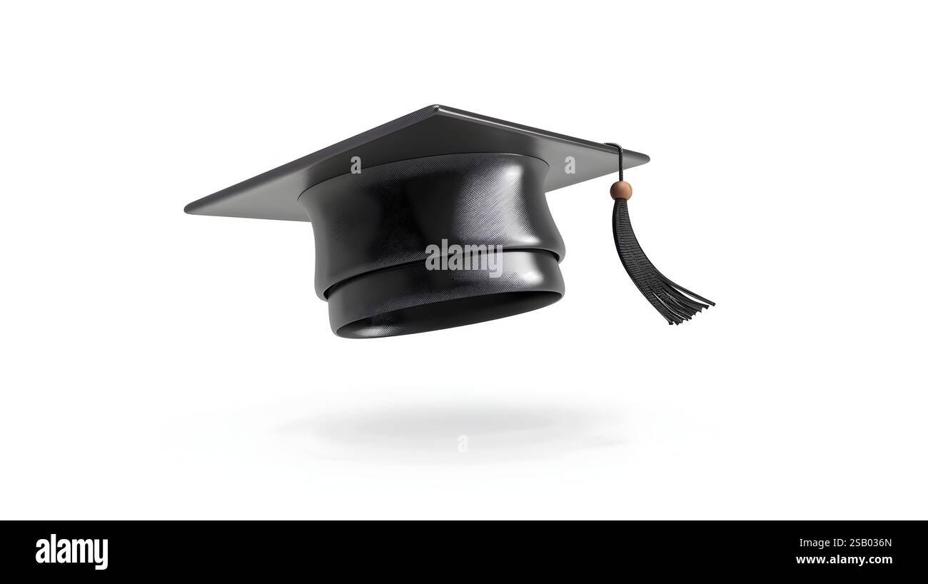 A detailed 3D rendering of a graduation cap,a symbol of academic ...