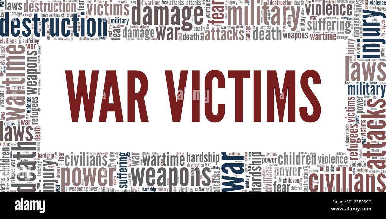 War Victims word cloud conceptual design isolated on white background ...
