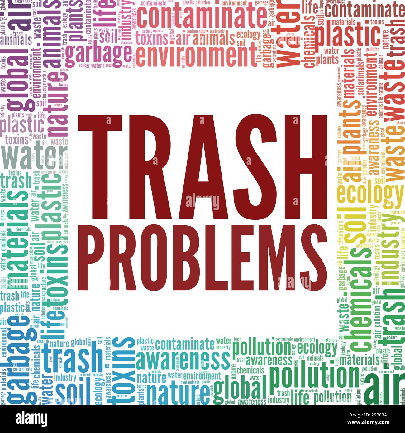 Trash Problems word cloud conceptual design isolated on white ...