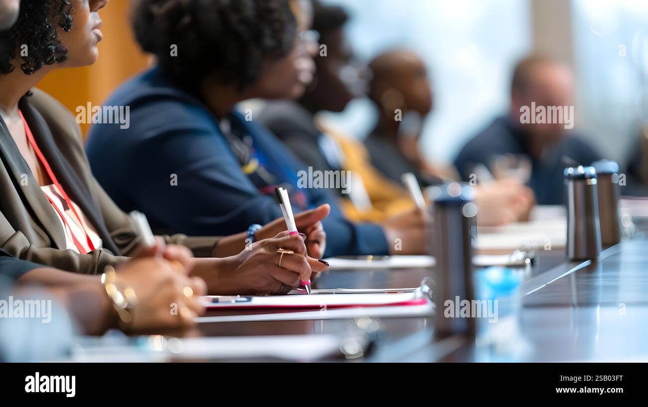 This image captures a diverse group of professionals engaged in a ...