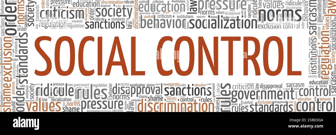 Social Control word cloud conceptual design isolated on white ...