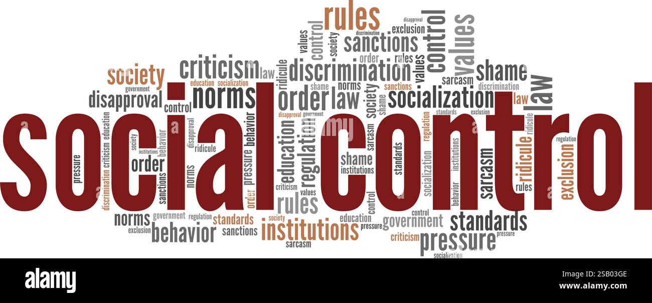 Social Control word cloud conceptual design isolated on white ...