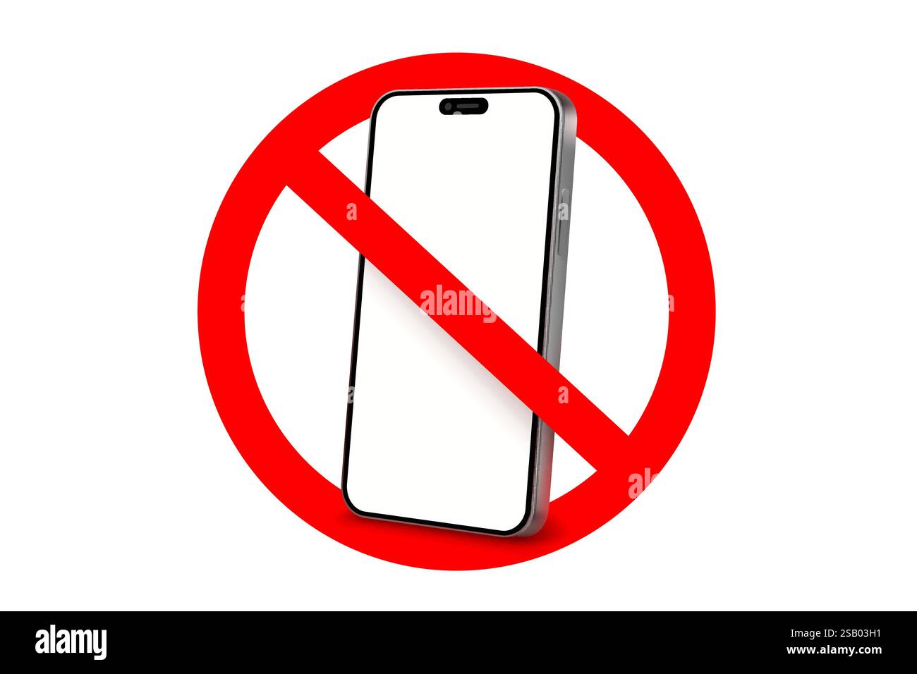 Prohibited mobile phone symbol, white background. Vector Stock Vector ...
