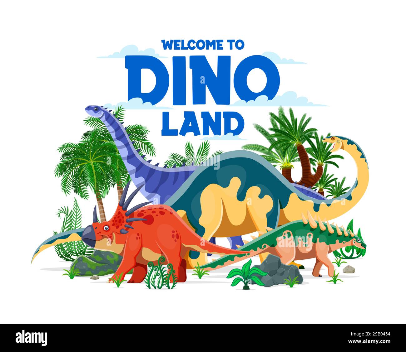 Prehistoric dinosaurs world banner. Prehistoric animals, paleontology ...