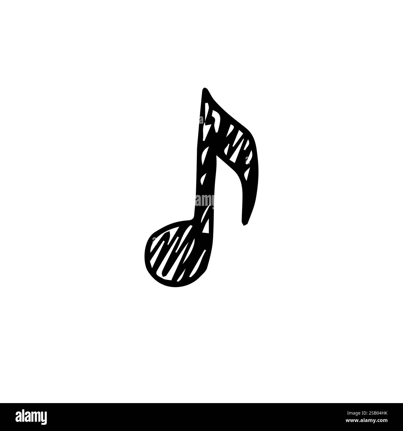 Vector hand drawn doodle sketch music note isolated on white background ...