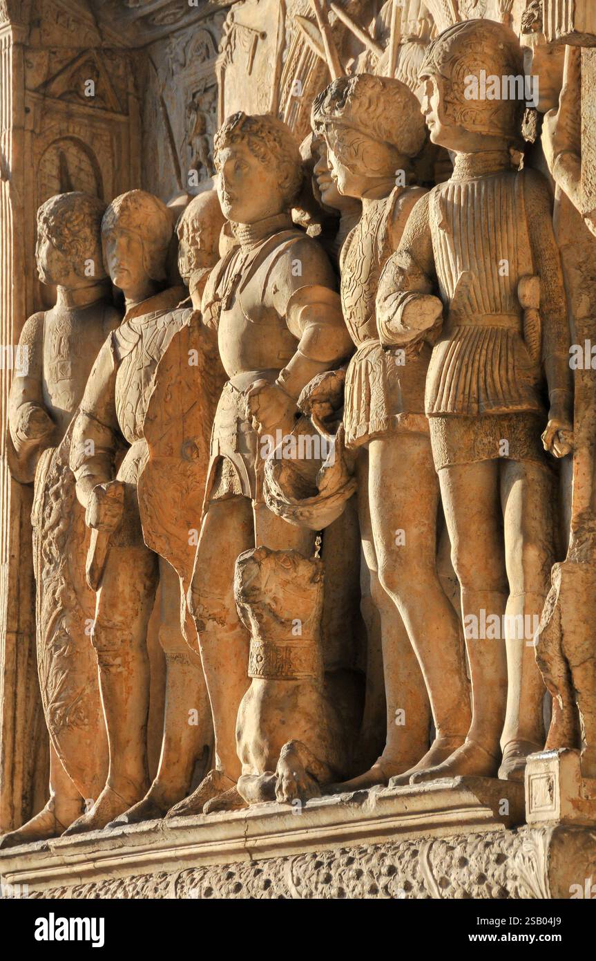 Sculptural detail of the monumental triumphal arch of Alfonso of Aragon ...