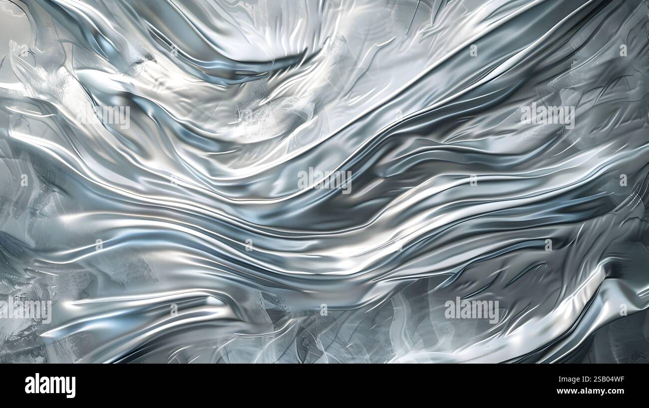 This striking image captures the cool elegance of frozen metallic ...