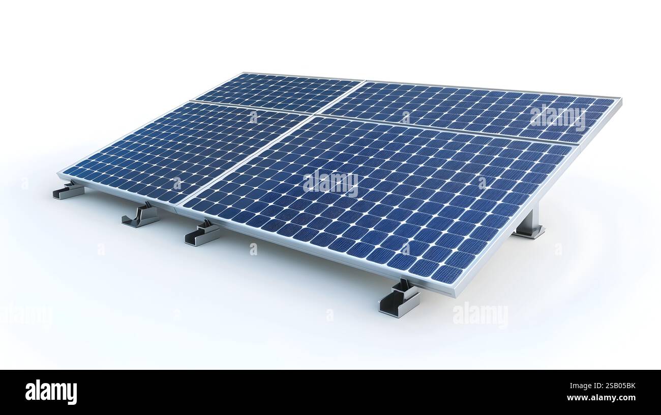 A 3D rendering of a sleek and modern solar panel icon,symbolizing the ...