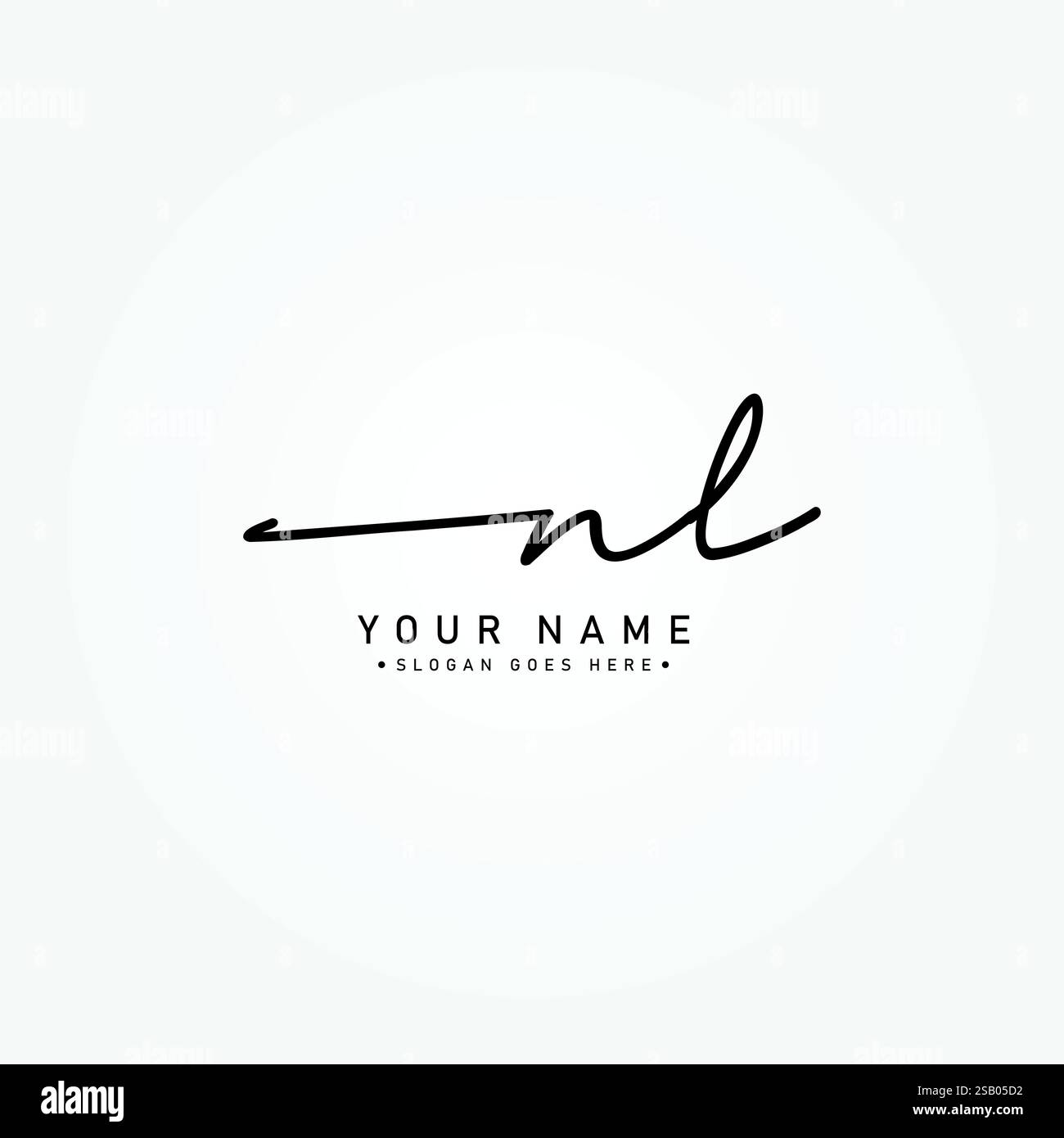 NL Simple Signature Logo - Handwritten Vector Template for N and L Logo ...