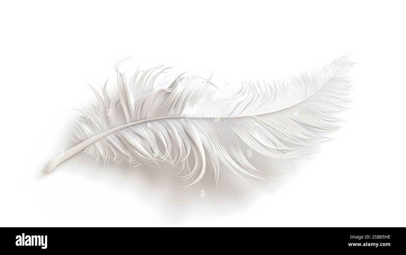 This image depicts a beautifully rendered 3D feather icon,highly ...