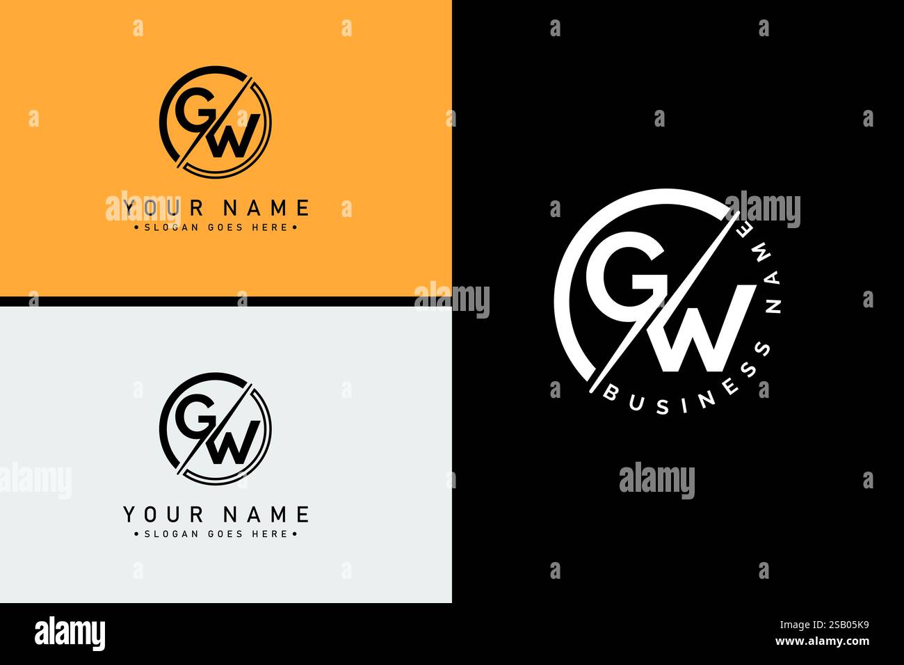 GW Minimal Vector Logo - Simple Business Logo for Monogram G and W ...
