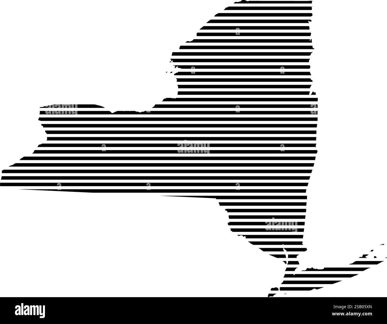 New York state map with lined pattern vector illustration Stock Vector ...